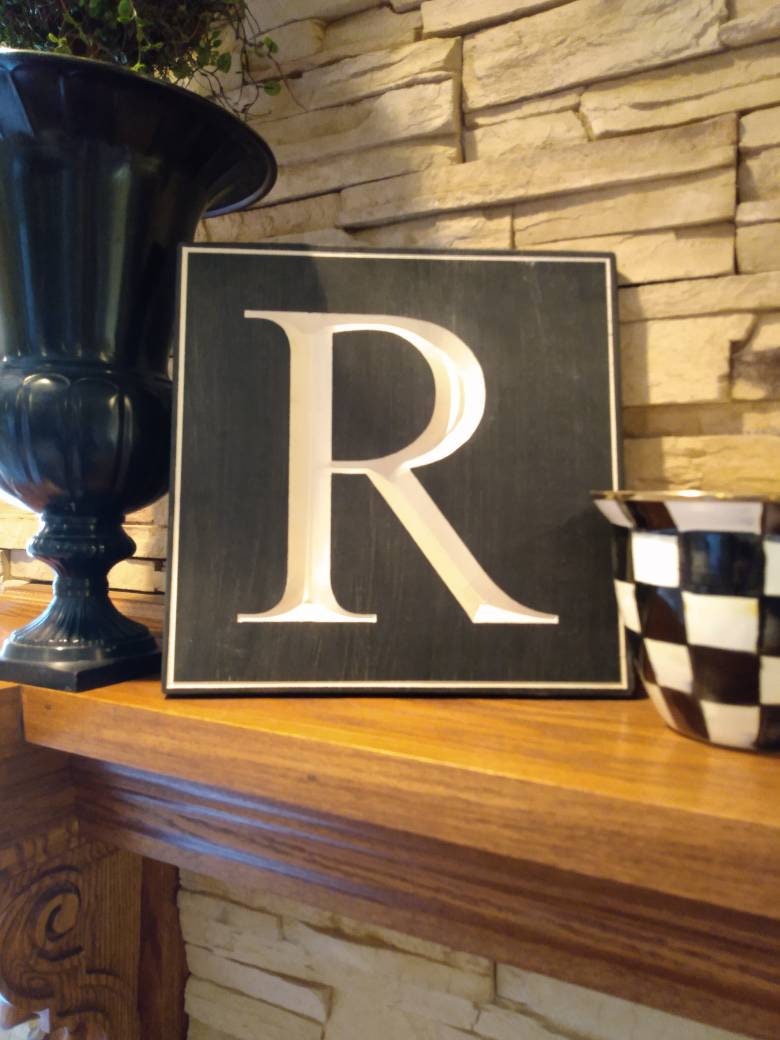 Engraved Letter R, Times New Roman Font, Wood Wall Art, Wood Decor - Etsy