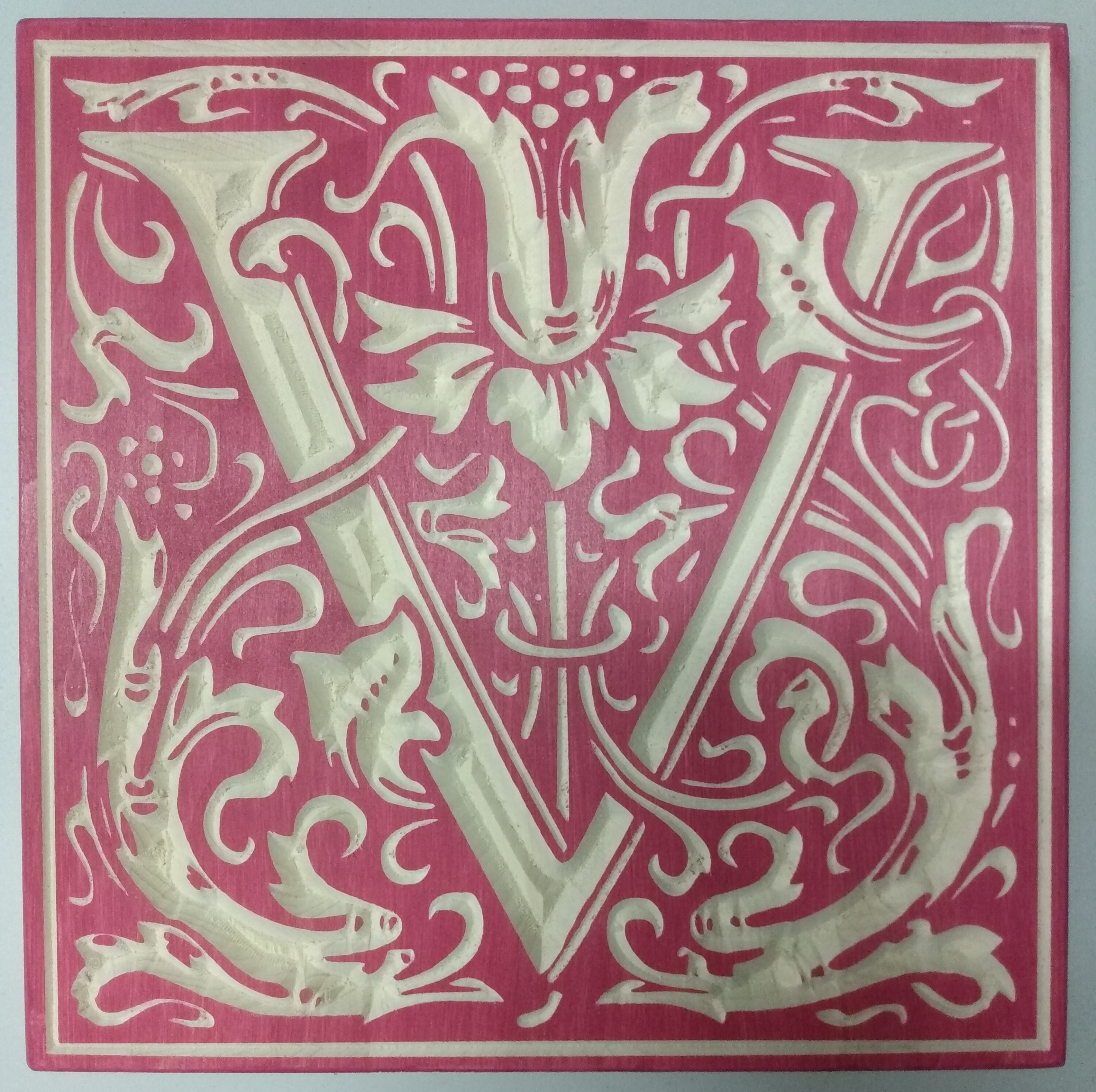 Illuminated Letter V Wood Wall Art Wood Engraving William - Etsy