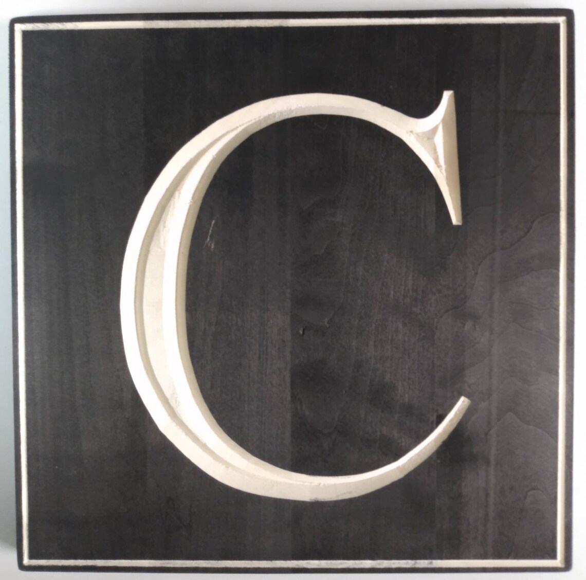 Engraved Letter C, Times New Roman Font, Wood Wall Art, Wood Decor - Etsy