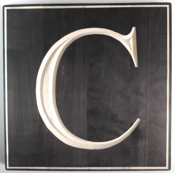 Engraved Letter C Times New Roman Font Wood Wall Art Wood - Etsy