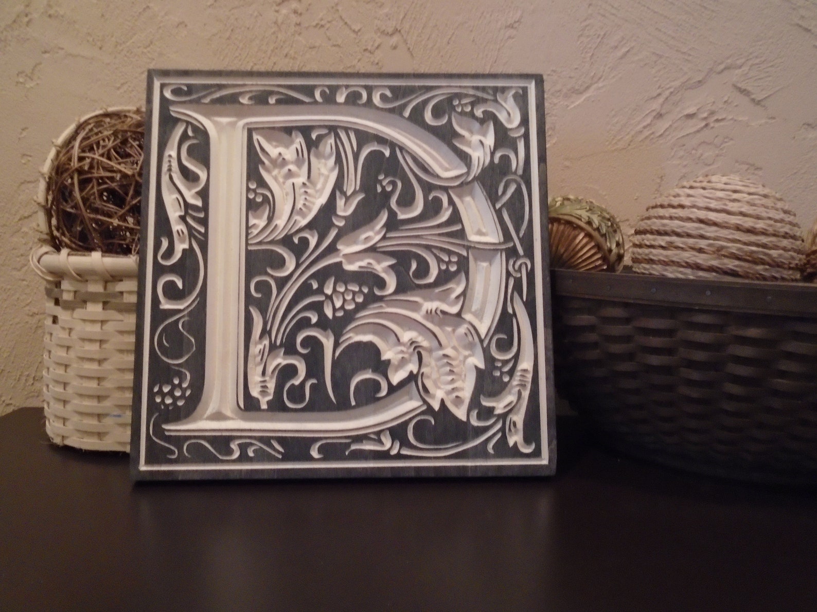 Illuminated Letter D, Wood Wall Art, Wood Engraving, William Morris ...