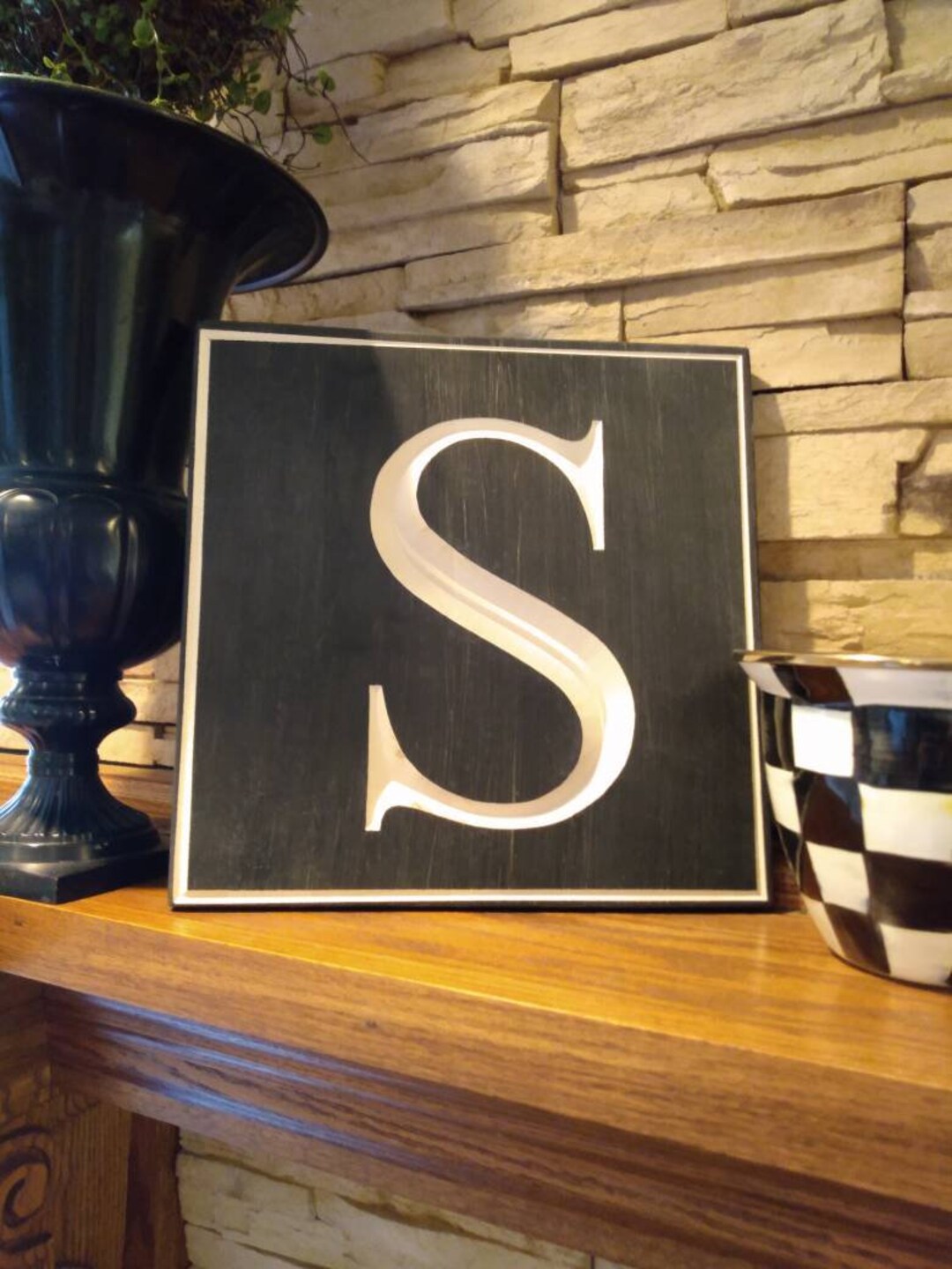 Engraved Letter S, Times New Roman Font, Wood Wall Art, Wood Decor - Etsy