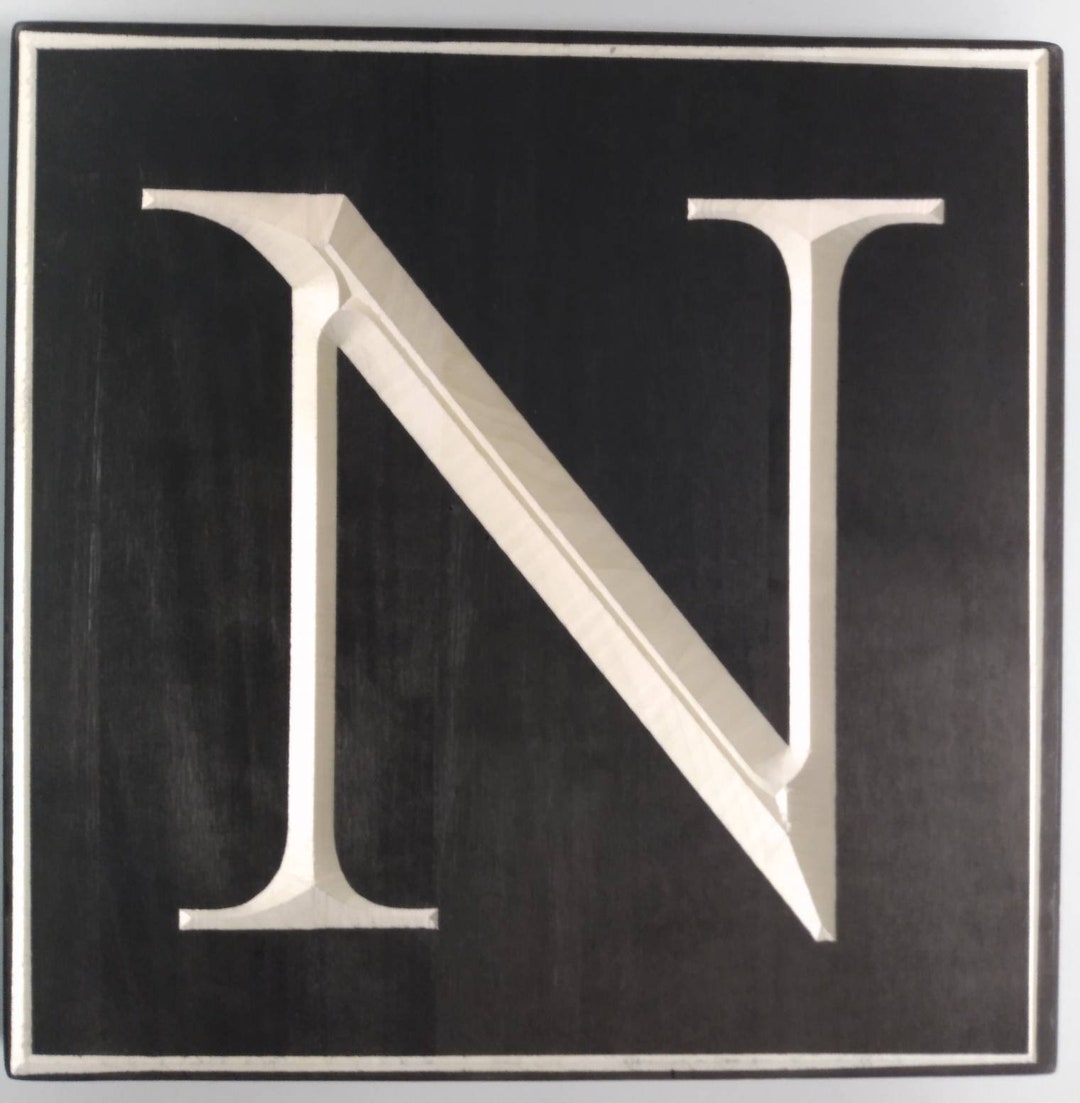 Engraved Letter N, Times New Roman Font, Wood Wall Art, Wood Decor - Etsy