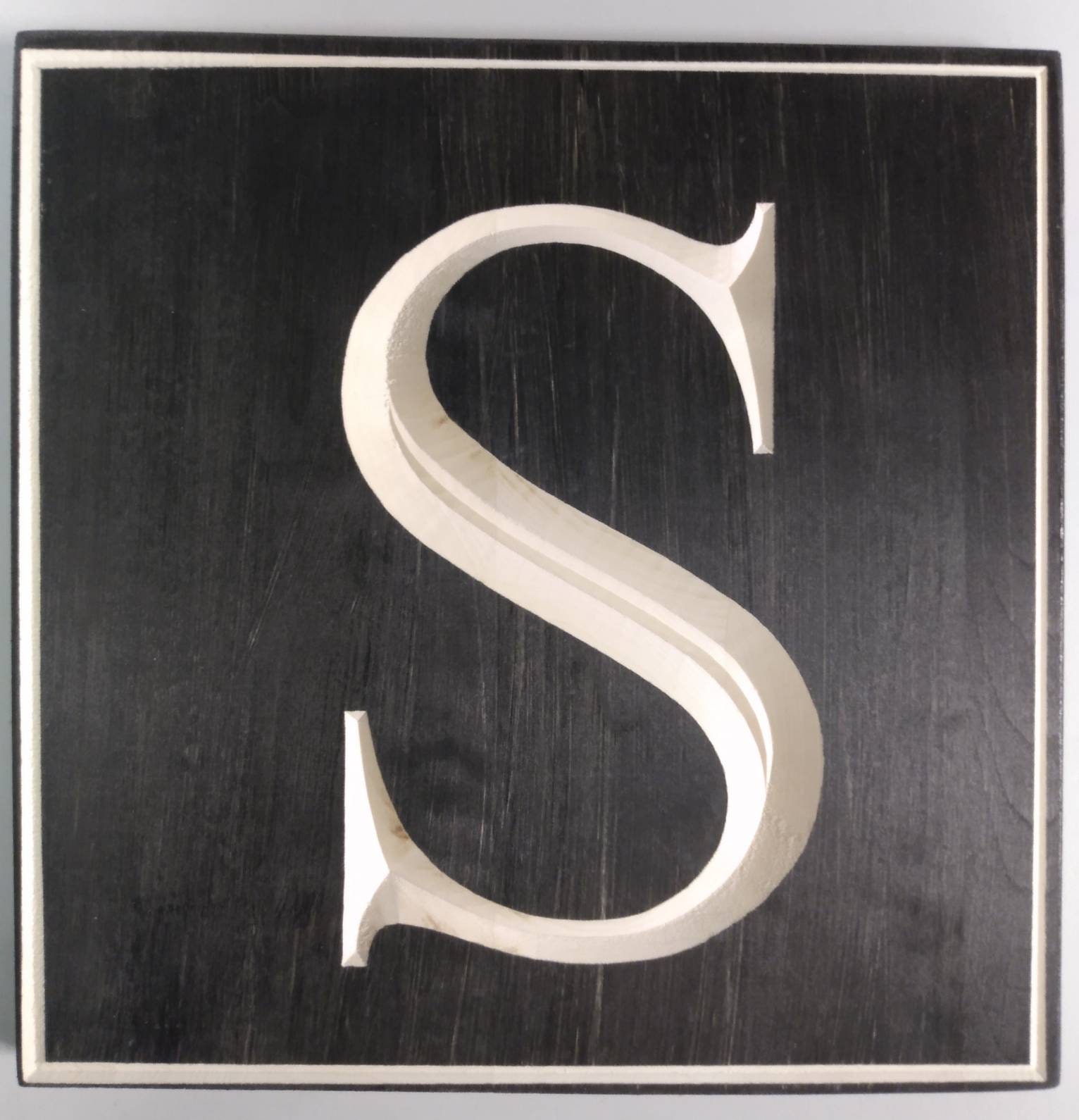 Engraved Letter S, Times New Roman Font, Wood Wall Art, Wood Decor - Etsy