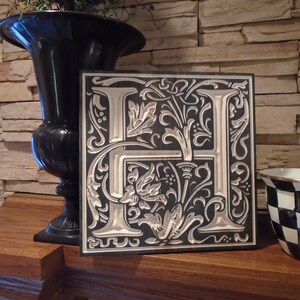 Illuminated Letter H, Wood Wall Art, Wood Engraving, William Morris ...