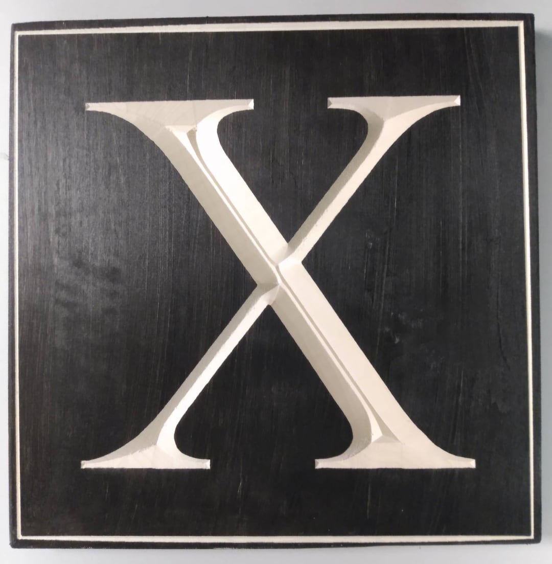 Engraved Letter X, Times New Roman Font, Wood Wall Art, Wood Decor - Etsy