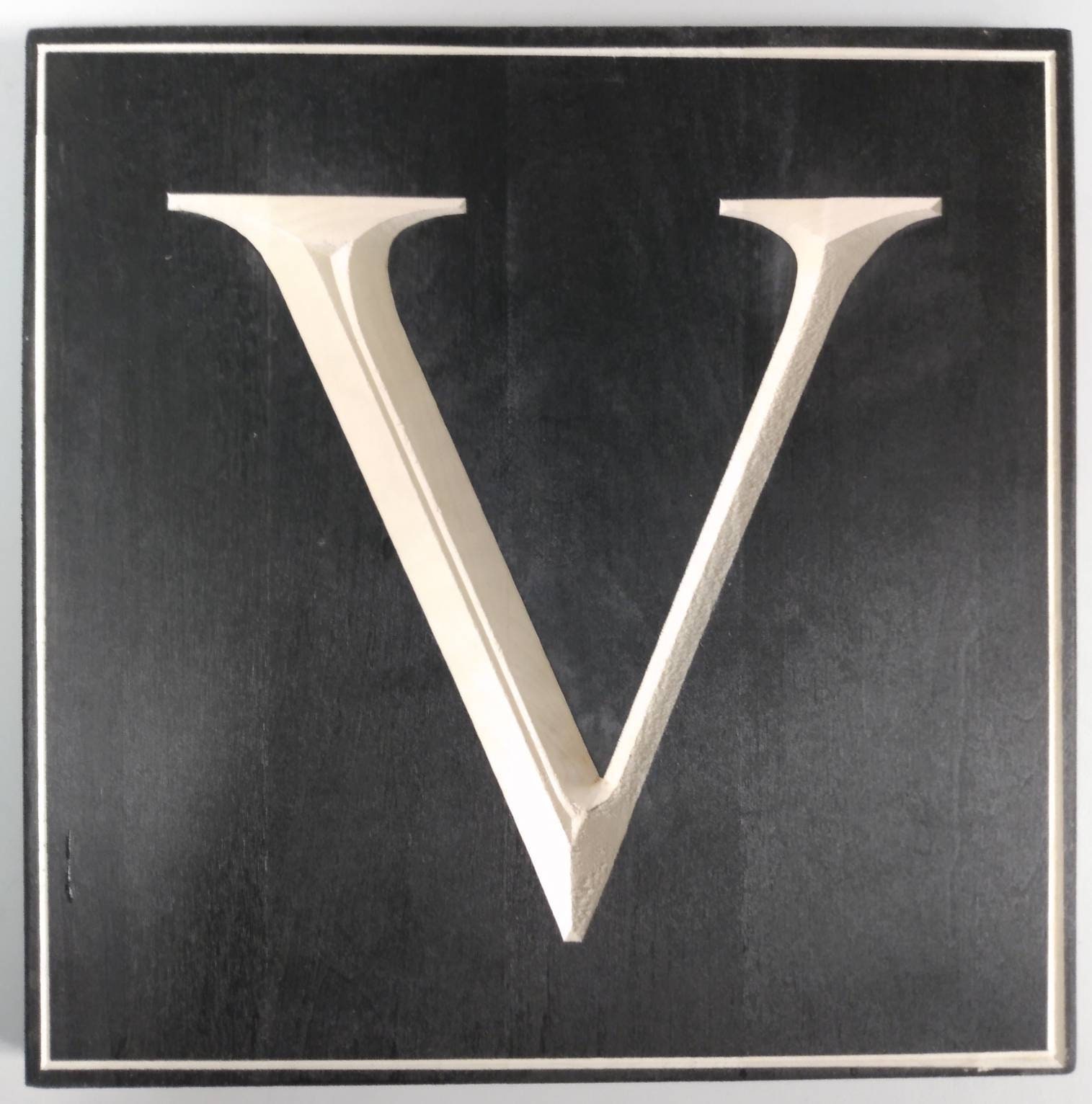 Engraved Letter V, Times New Roman Font, Wood Wall Art, Wood Decor - Etsy