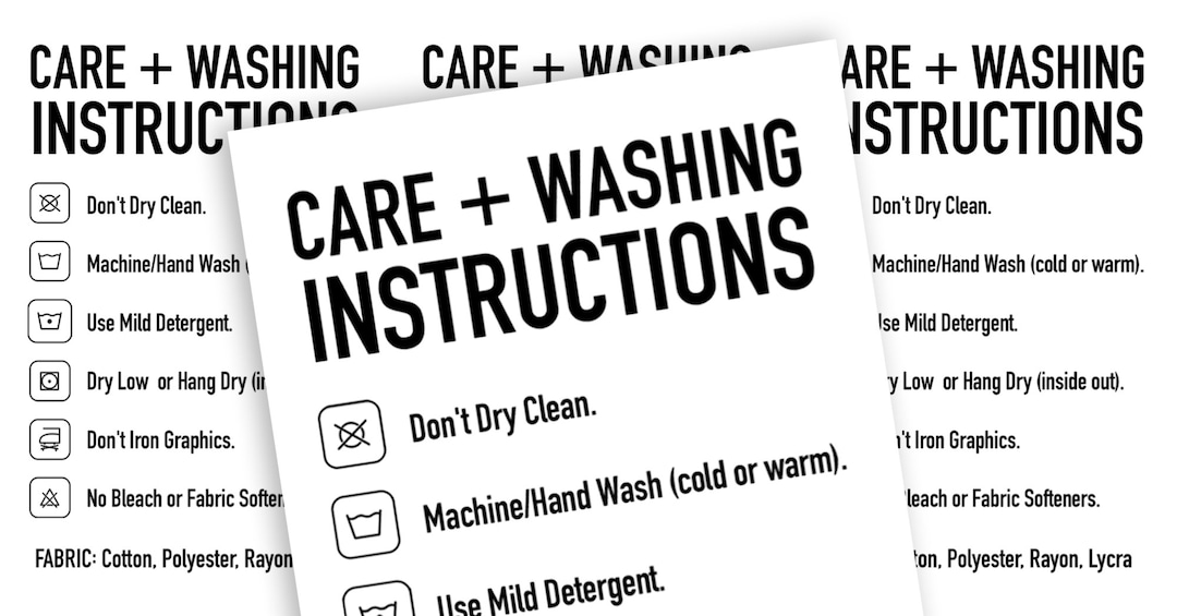 T-shirt Care + Washing Instructions for Cotton, Polyester, Rayon, Lycra ...
