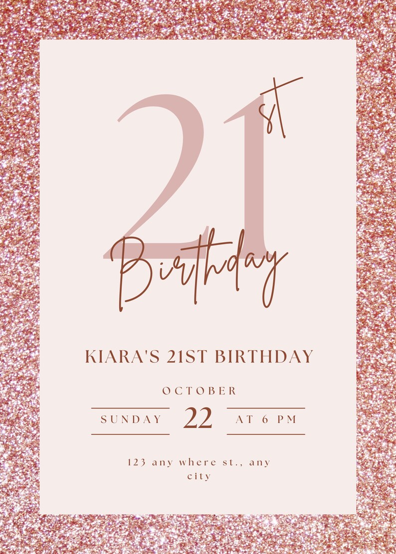 Sparkling Pink Birthday Bash Invitation - Etsy