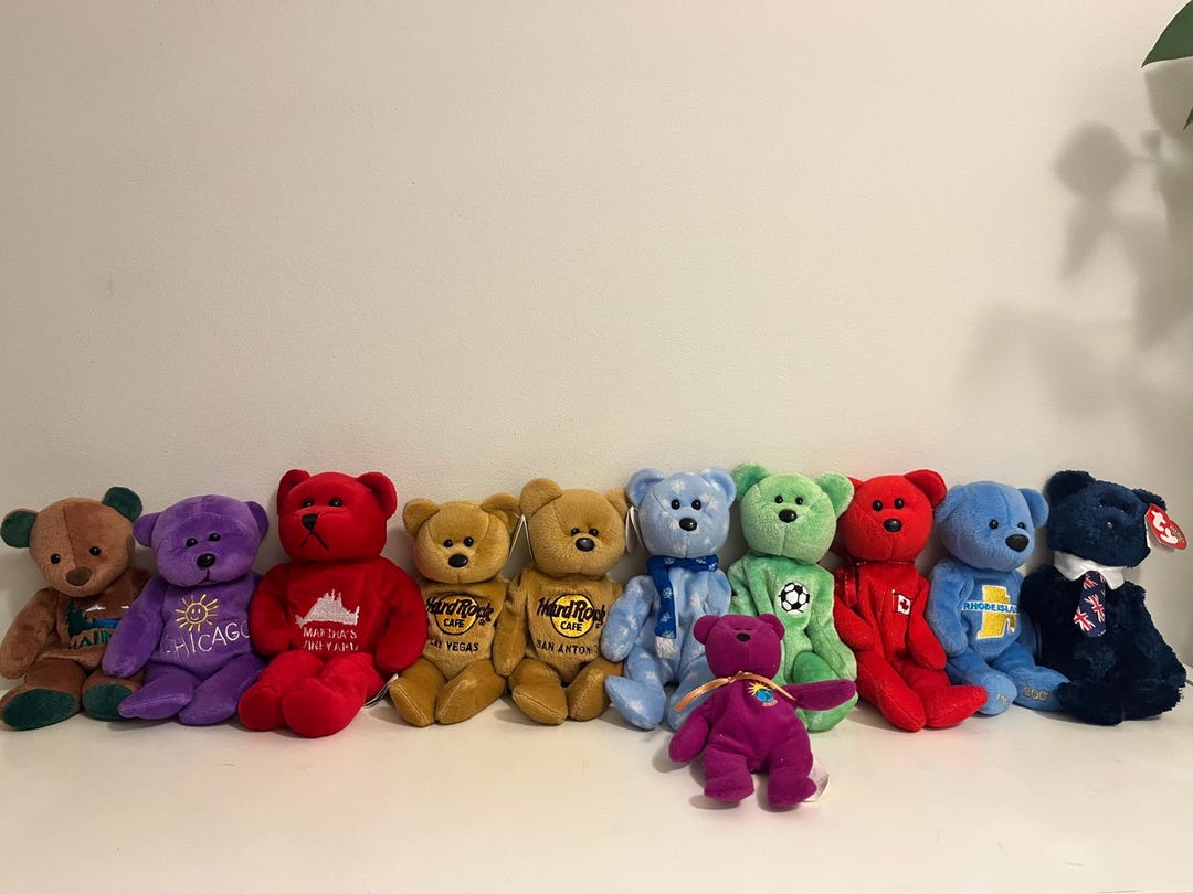Vintage Beanie Baby Bears - Hardrock Cafe Las Vegas and San Antonio ...