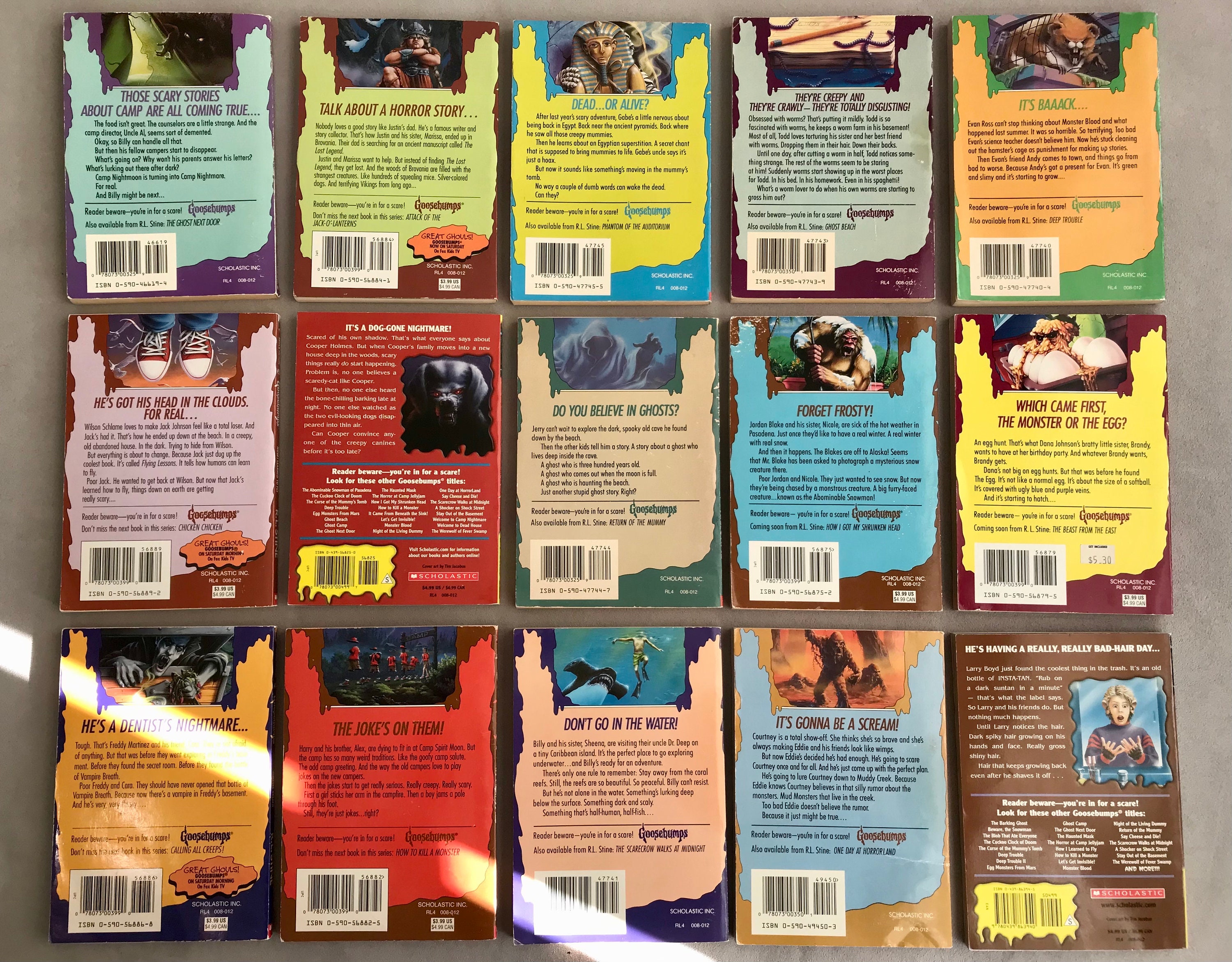 90's Vintage Goosebumps Original Series Paperback Books by R.L. Stine ...