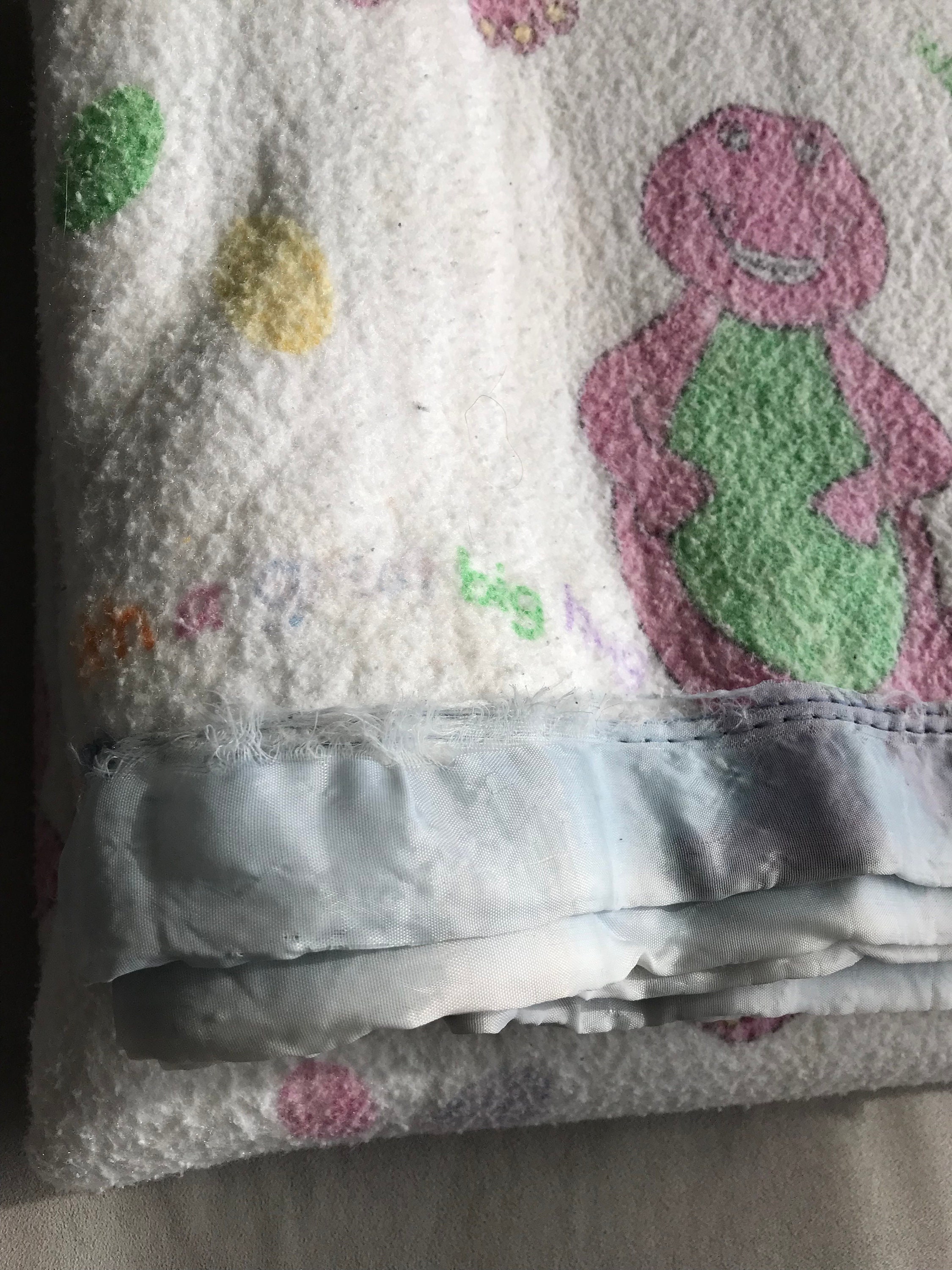 Vintage Barney Blanket Kids Bedding Kids Bedroom Decor Purple Dinosaur ...