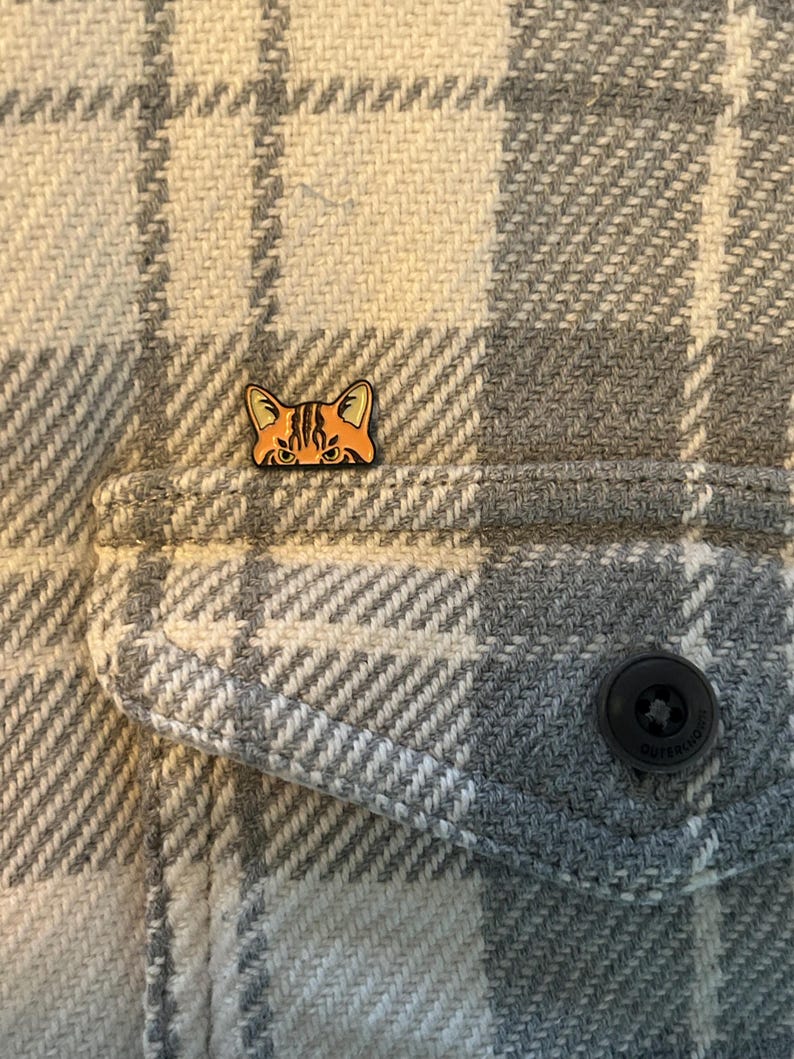 Tiny Orange Cat Enamel Pin - Etsy