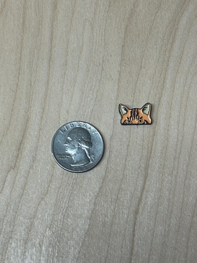 Tiny Orange Cat Enamel Pin - Etsy