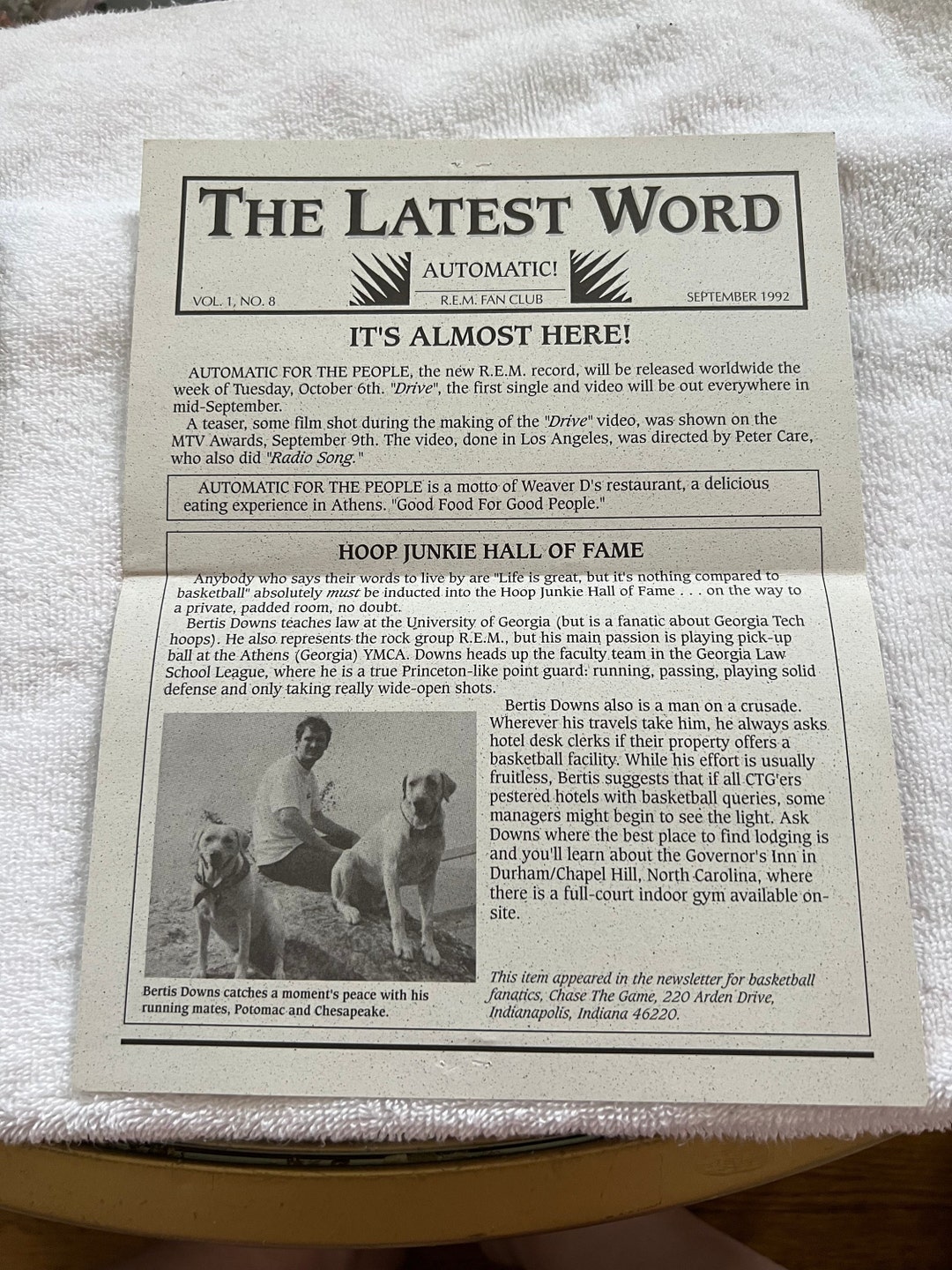 REM Fan Club Newsletter 1992 - Etsy