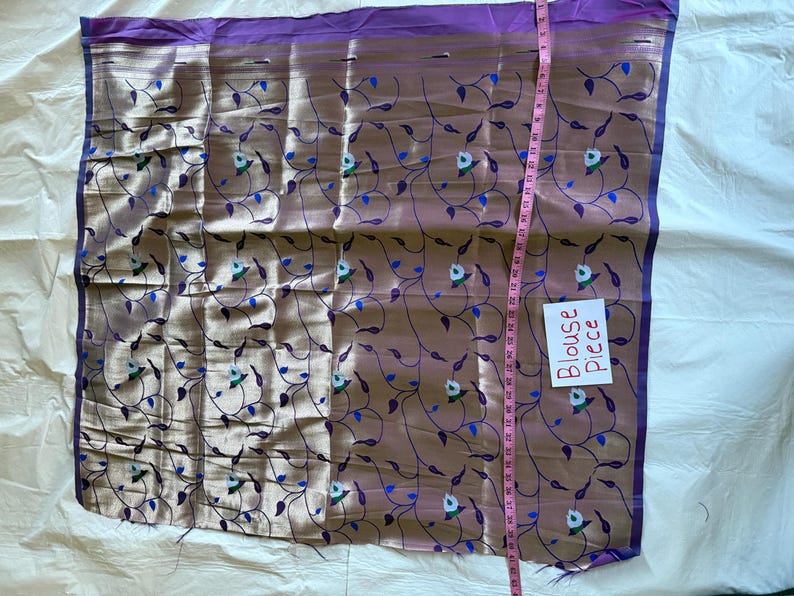 Paithani Saree/fall/edges Done/purple Color Shinyshade/soft Semi Silk ...