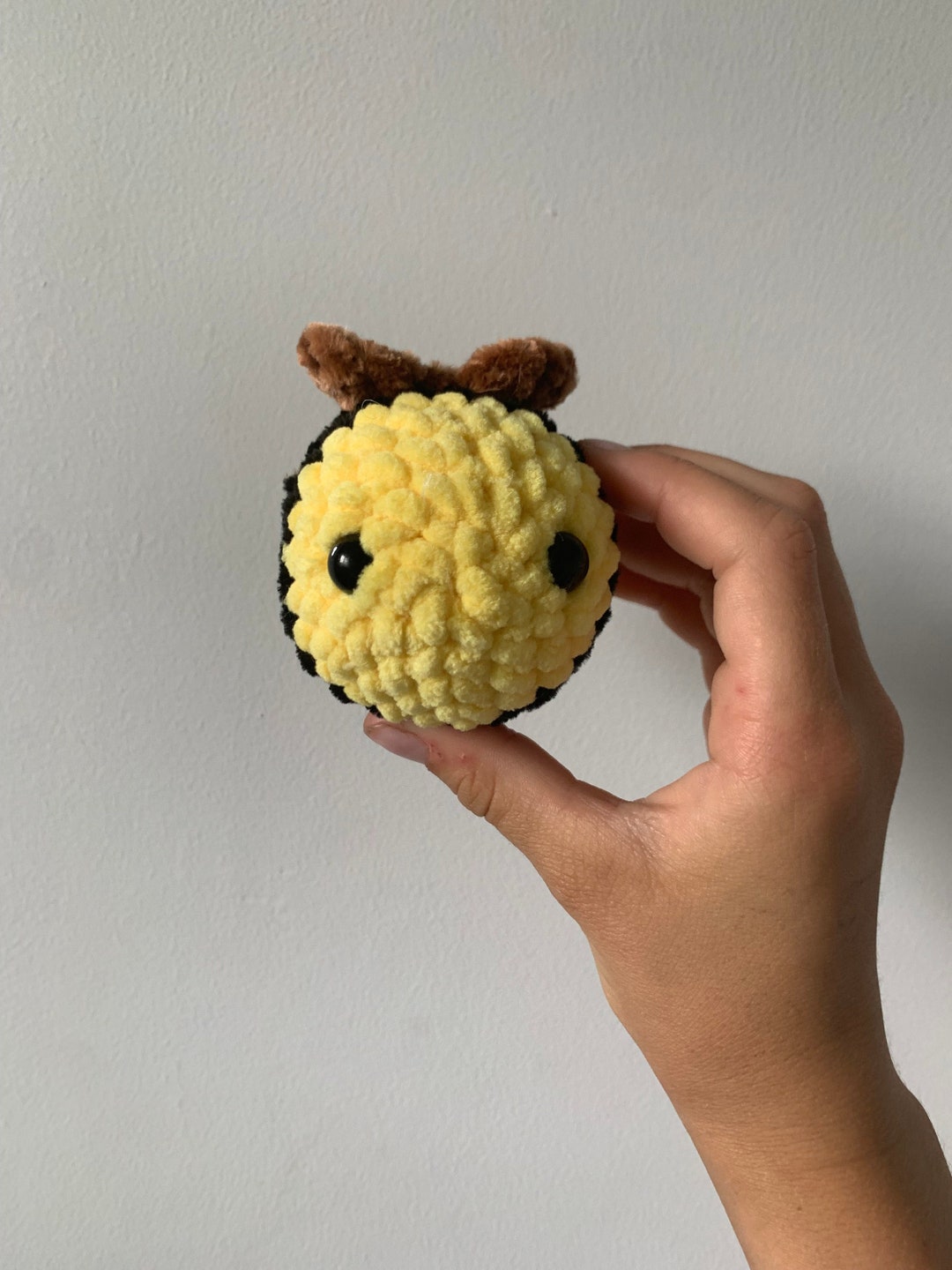 Fluffy Yellow and Black Crochet Bee Plushie Cute Birthday Gifts Present ...