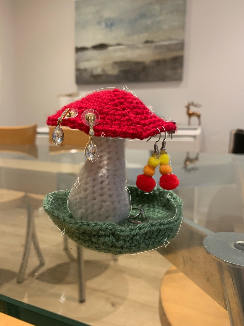 Cute Crochet Mushroom Jewellery Holder - Etsy