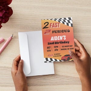 2 Fast 2 Furious 2nd Birthday Invitation Template - Etsy