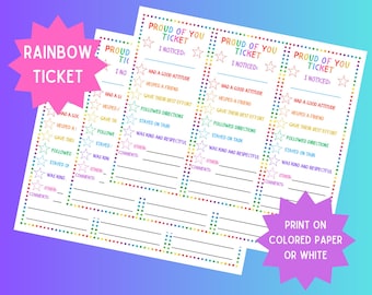 PROUD OF YOU Ticket- Black and White Template, Teacher Praise, Digital ...