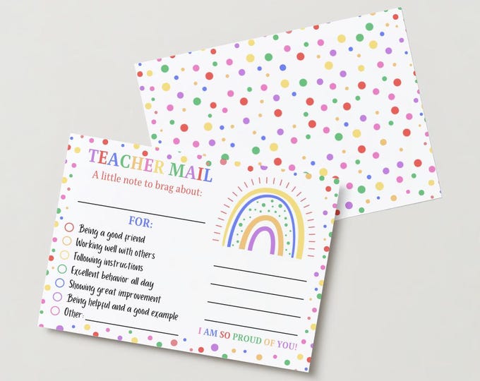 Year Long Happy Mail BUNDLE Positive Note From the Teacher Teacher ...