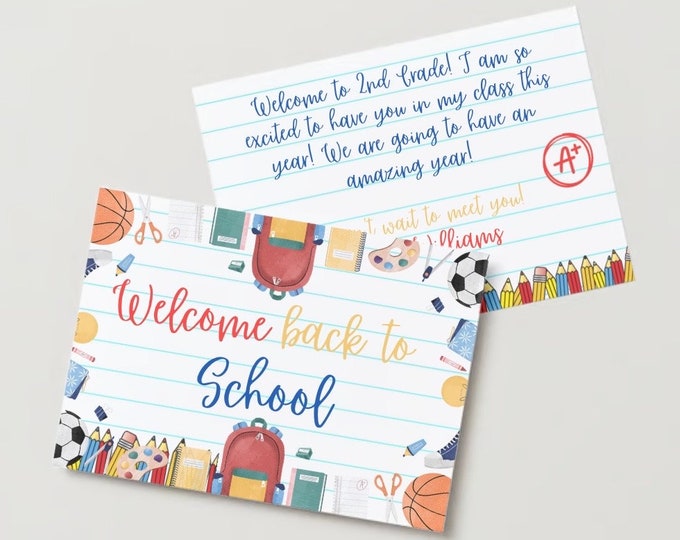 Welcome Back to School Card for Students - Etsy