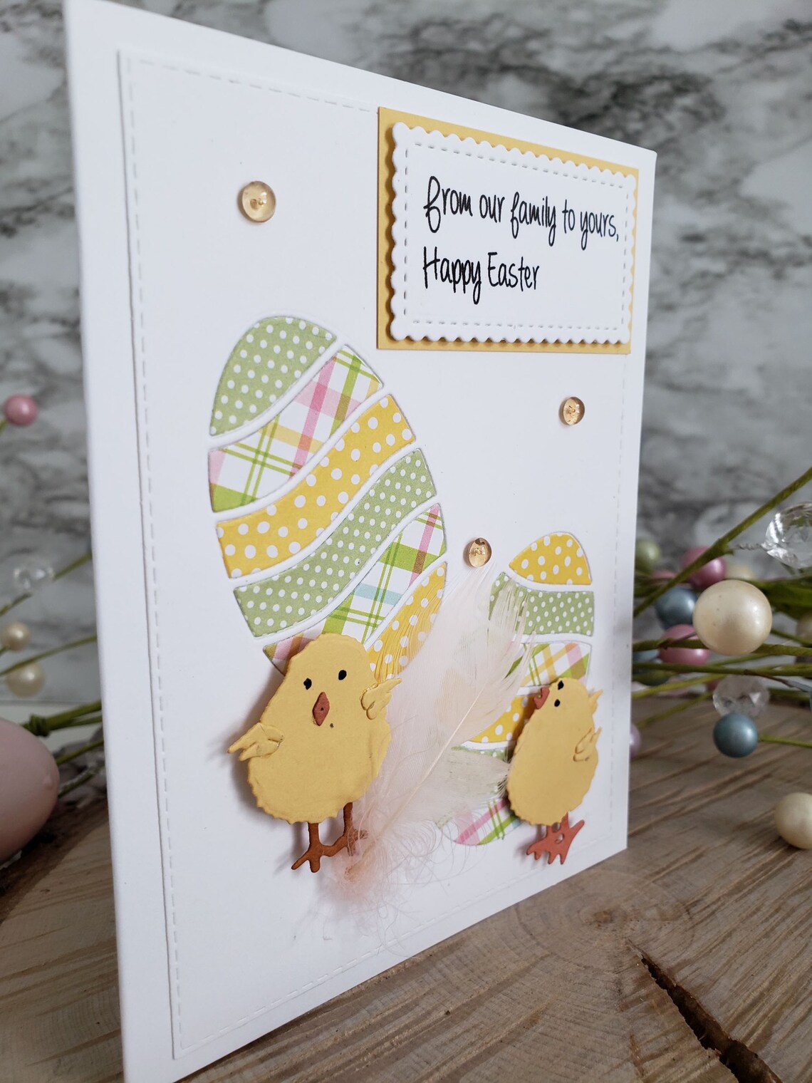 Handmade Easter Card, Easter Chick Card, Family Happy Easter Card, 3D ...