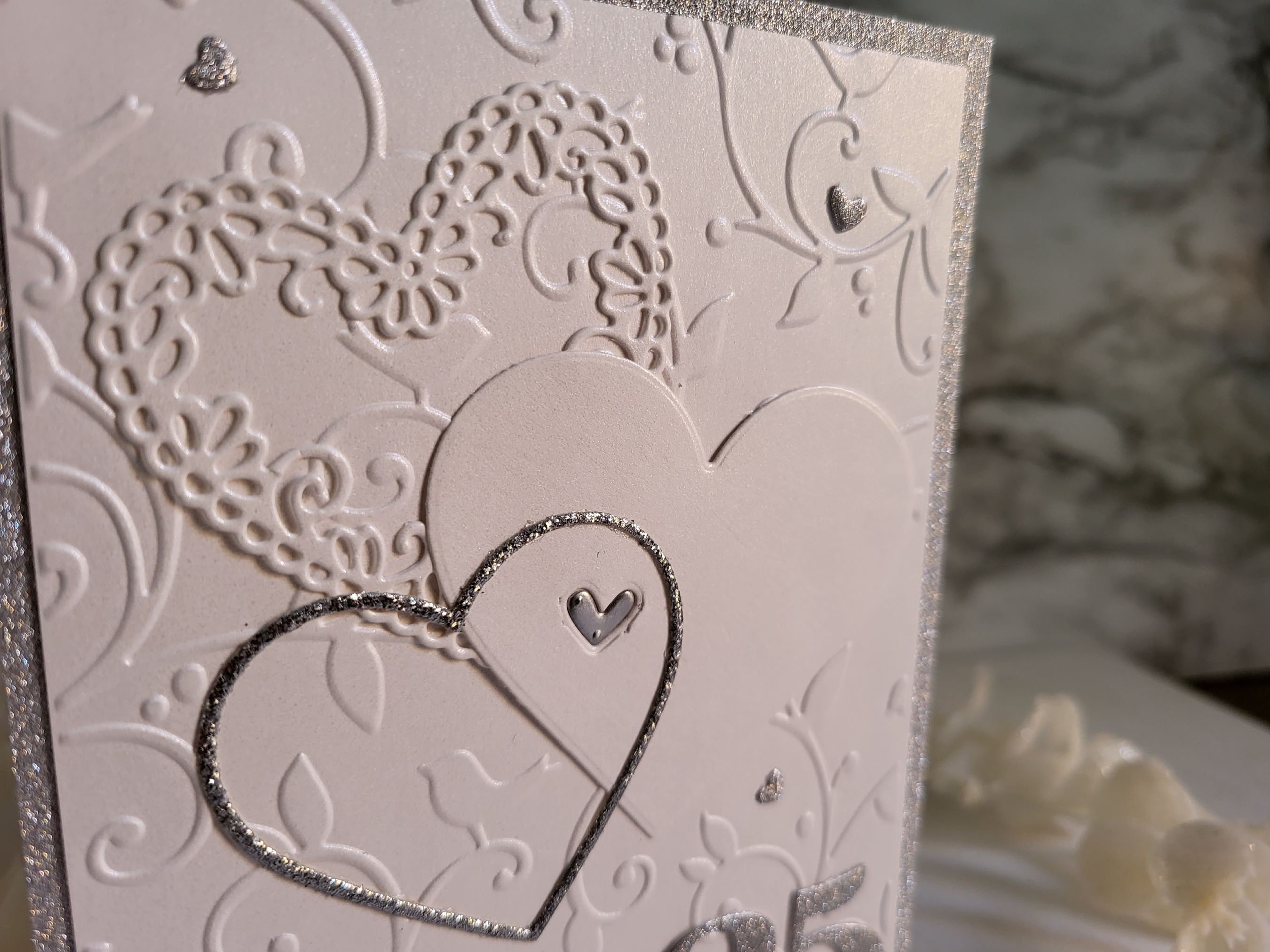 Silver Wedding Anniversary Card, 3D Elegant 25th Anniversary Card ...