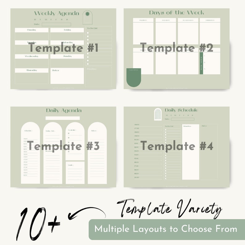 Digital Planner | the Genius | Green | Digital Planner Sheets ...