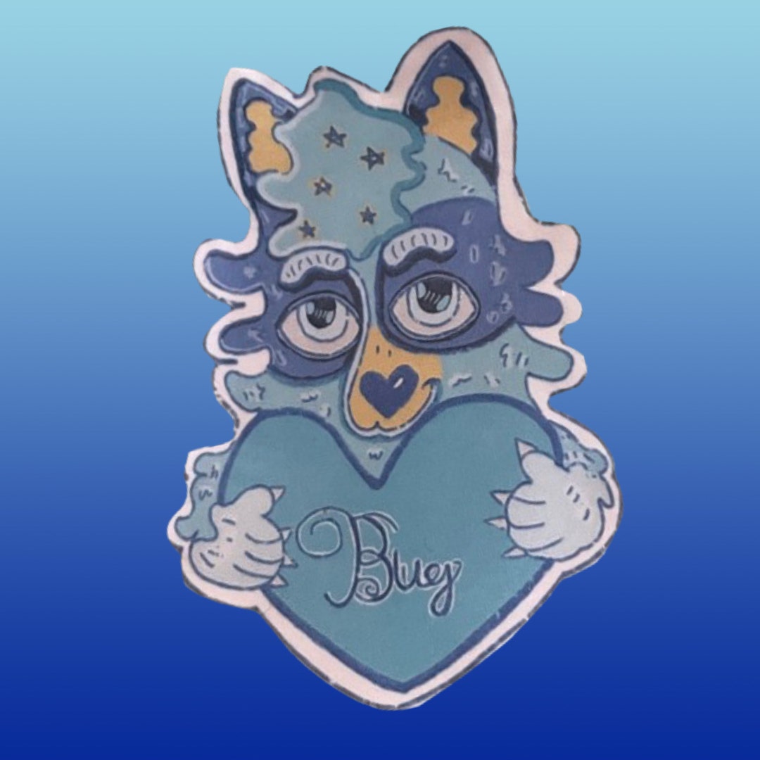 Blue Dog Sticker - Etsy