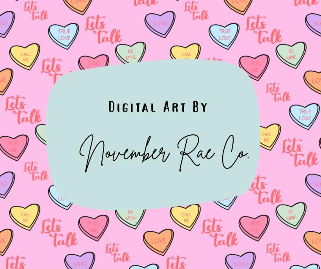 Valentine Conversation Hearts Seamless Pattern PNG, Candy Hearts ...