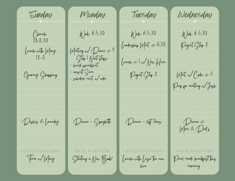 Digital Planner Weekly Spread - Forest Theme - Etsy