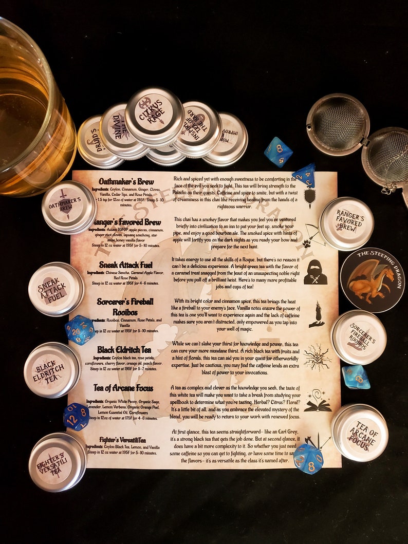 D&D Class Tea Sampler Dungeons and Dragons Tea Tea Gift - Etsy