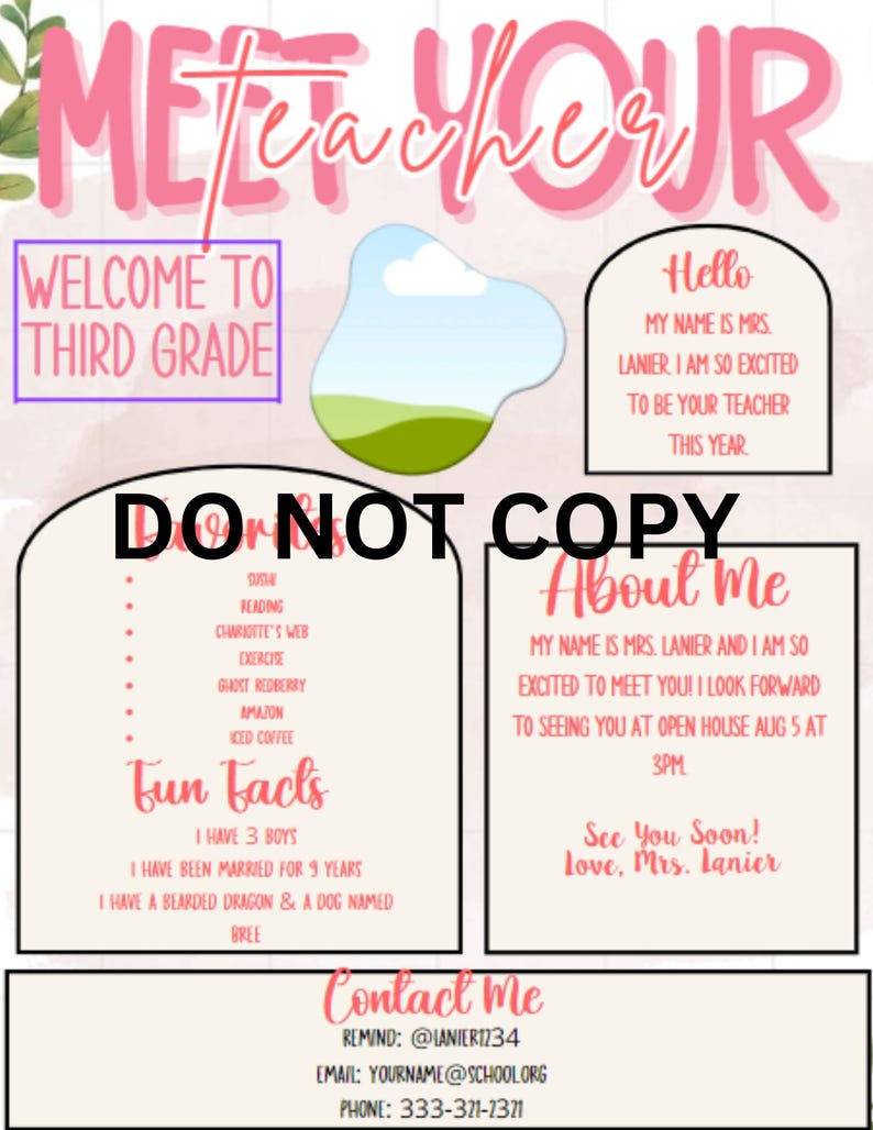 Editable Meet the Teacher Letters - Etsy