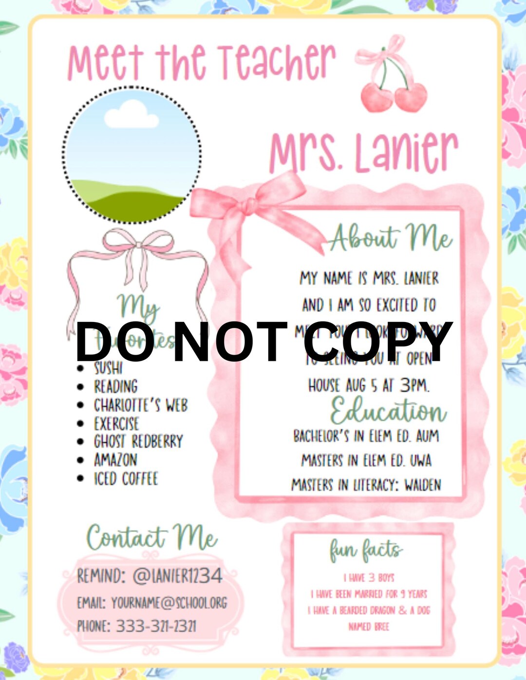 Editable Meet the Teacher Letters - Etsy