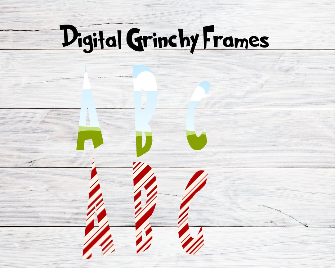 Grinch Custom Canva Letter Frames A-Z - Etsy UK
