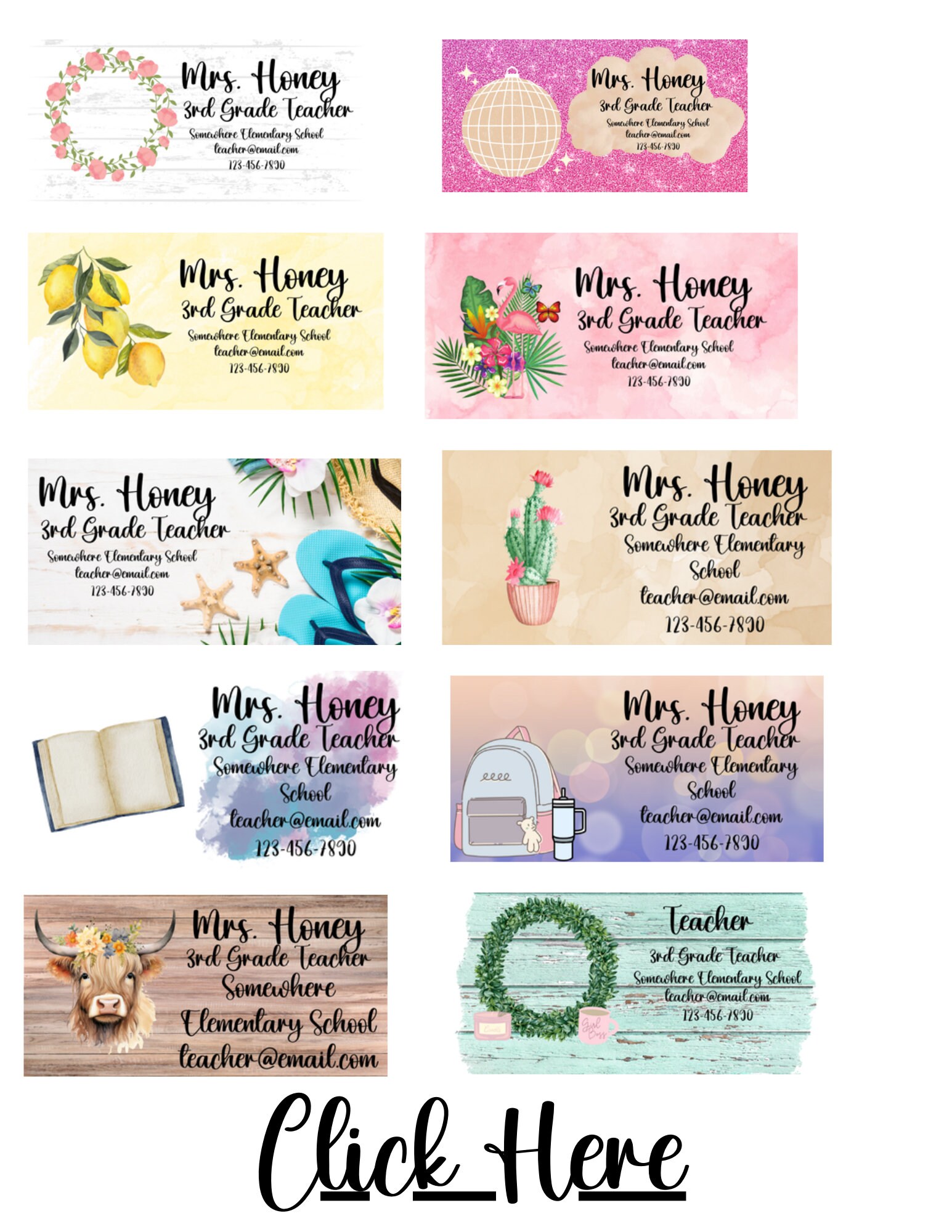 Teacher Editable Email Signatures - Etsy