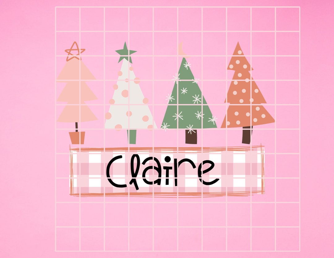 Personalized Precious Tree PNG, Christmas, Gingham, Cute Christmas ...
