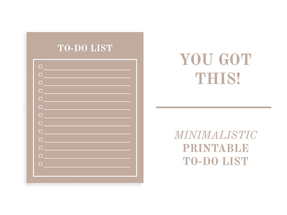 Printable Minimalistic To-do List - Etsy