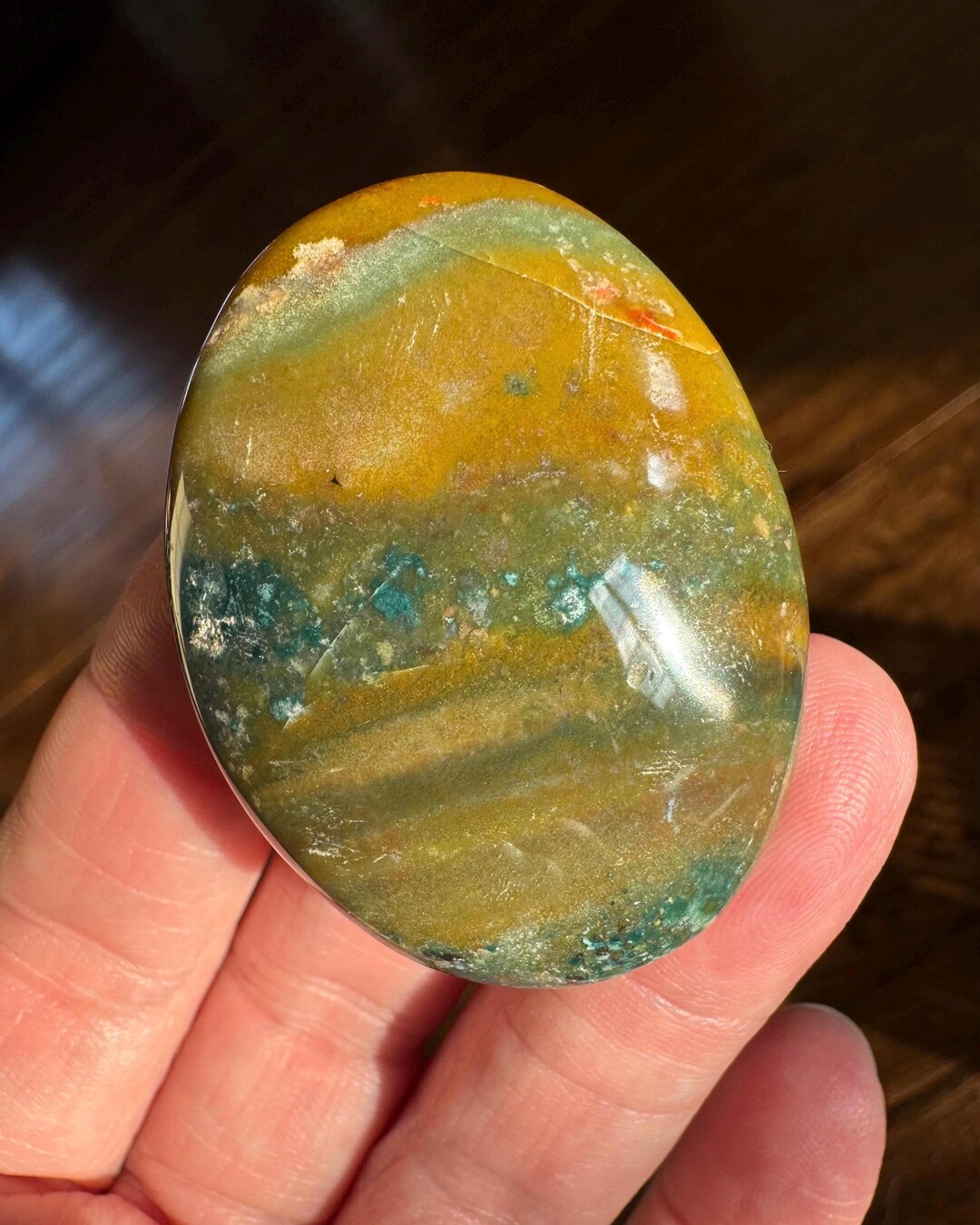 Ocean Jasper Palm Stone 1 7/8” (with Natural Inclusion) - Etsy