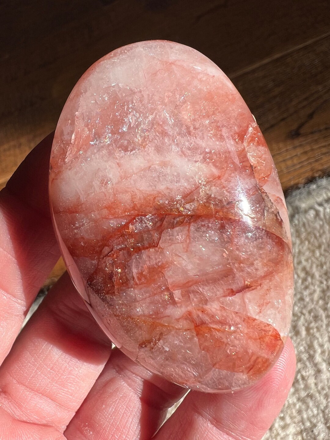 Fire Quartz / Hematoid Quartz Palm Stone 2 1/2 - Etsy