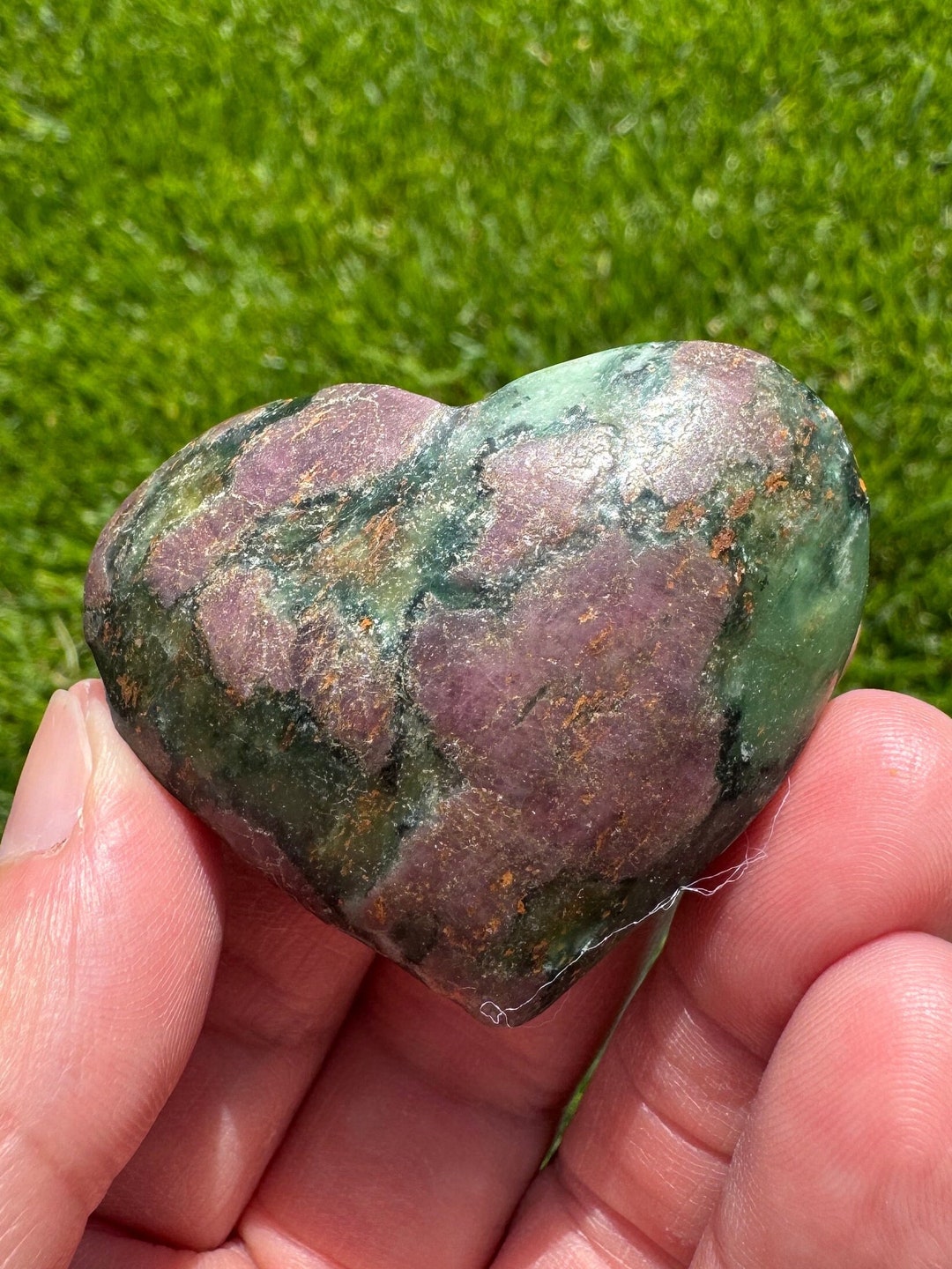 Ruby in Emerald Crystal Heart 1 1/2” (with Natural Inclusions) - Etsy