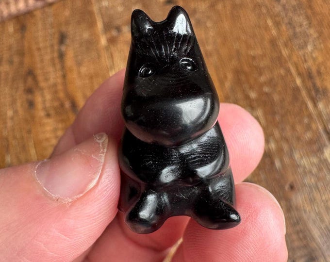 Black Obsidian Crystal Moomin 1 1/4” - Etsy