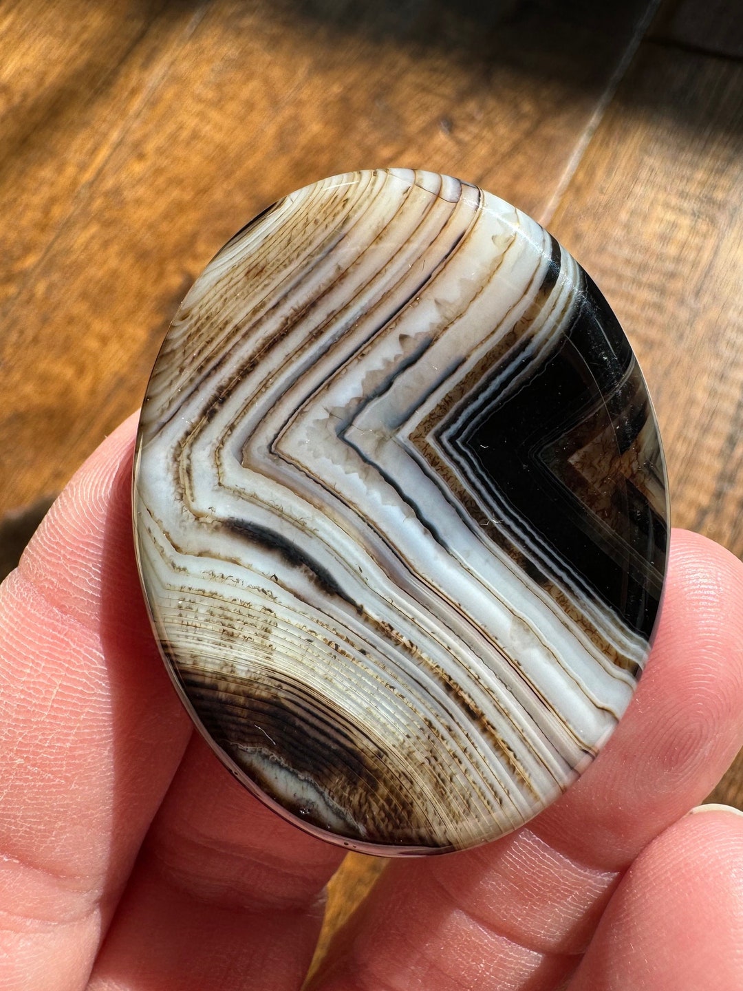Black Agate Worry Stone 1 3/4 - Etsy