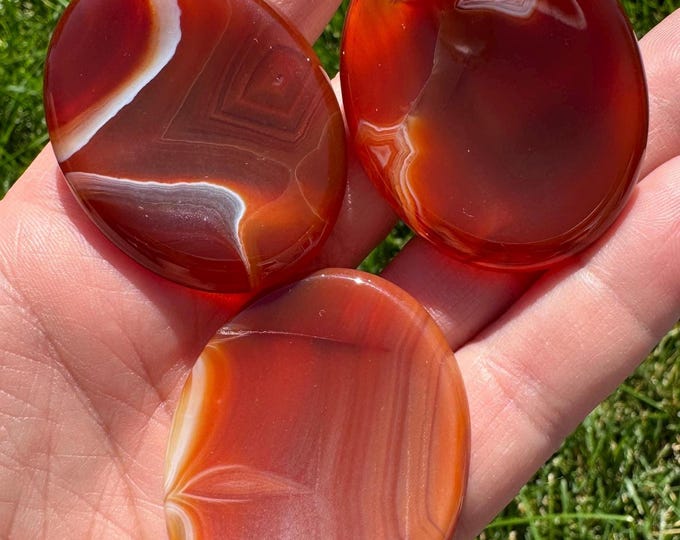 Carnelian Worry Stone 1 3/4” (LOT OF 3) - Etsy
