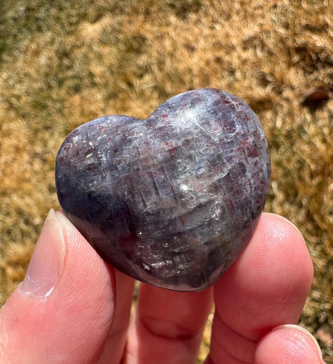 RARE Bloodshot Iolite Sunstone Crystal Heart 1 1/8” - Etsy