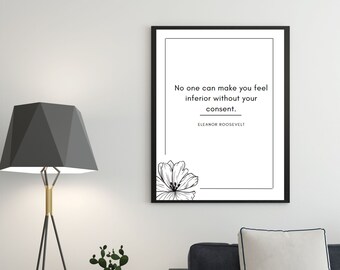 Teen Inspirational Art Strong Women Art Motivational Eleanor Roosevelt ...