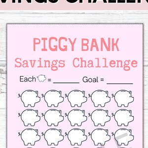 Piggy Bank Savings Challenge Mini Savings Challenge Money - Etsy