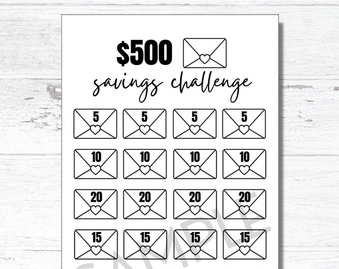 500 Dollar Savings Challenge, Mini Savings Challenge, Money Challenge ...