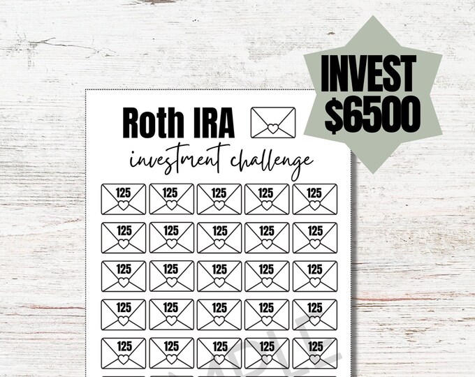 Roth IRA Savings Challenge, Mini Savings Challenge, Money Challenge, A6 ...